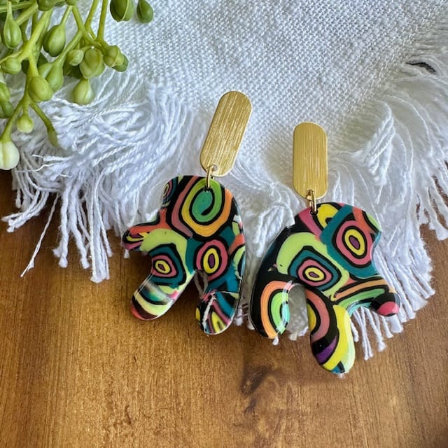 Comical Swirls - Paint Splatter - Polymer Clay Earrings — PettiWares ...
